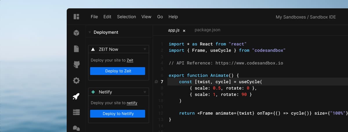 Deploying your Sandbox – CodeSandbox